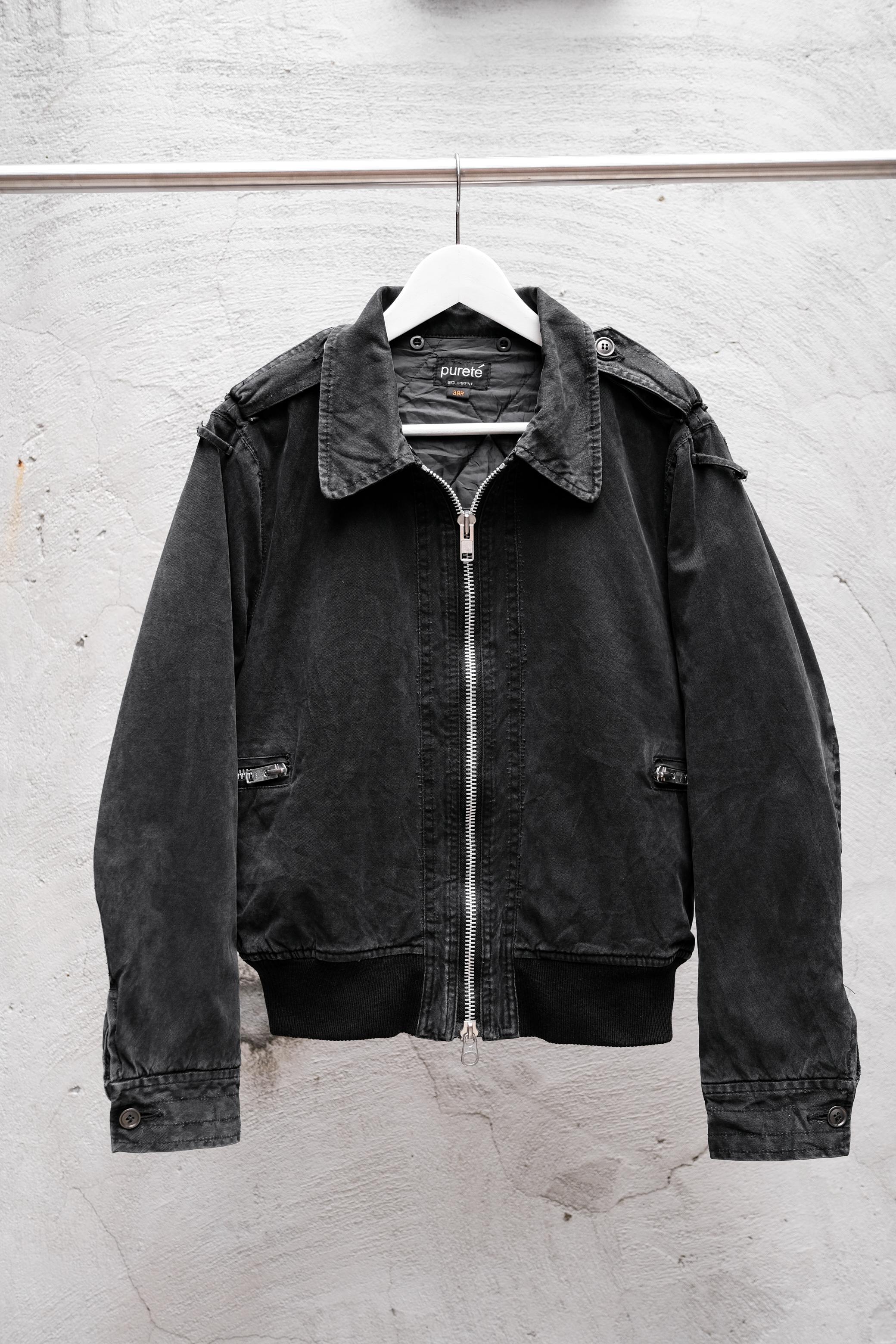 Purete Vintage Double Zip Bomber Jacket 日本古著 雙拉鏈帆布飛行夾克 – 伴古著二手買取選品